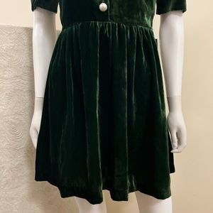 Modcloth | Dresses | Modcloth Green Velvet Retro Pearls Buttons Mini ...